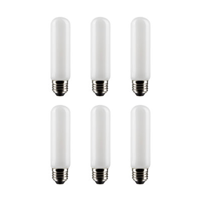 Satco 8 Watt (65 Watt Equivalent), T10 LED, Dimmable Light Bulb, Warm White E26/Medium (Standard ...